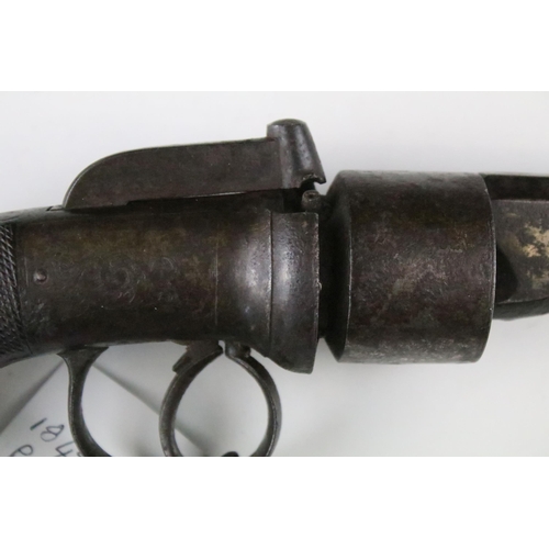 An 1845 English transitional percussion bar hammer revolver by Charles ...