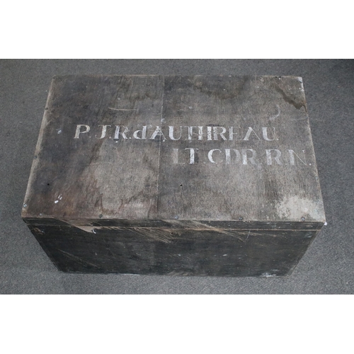 Early 20th Century tool box chest with two carry handles, with 'P.J ...