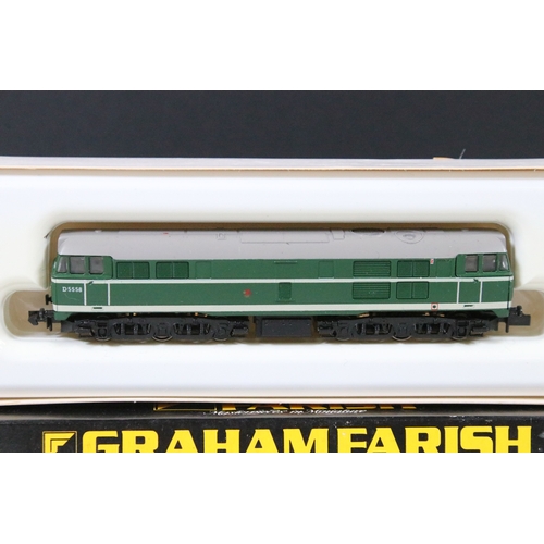 Five boxed Graham Farish N gauge locomotives to include 8064 Class 31 ...