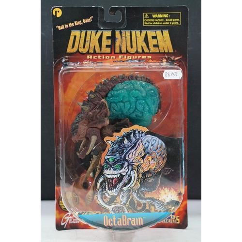 Two carded 3D Realms ReSaurus Duke Nukem figures to include OctaBrain ...