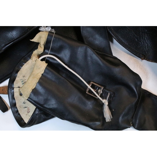 4 sword bags including a brown leather sword bag with a cloth label ...