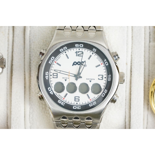 Collection of contemporary wrist watches to include Christin Lars, two ...
