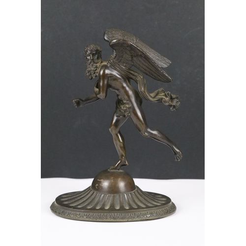 An early 19th century Bronze of the Greek god Cronos (Saturn), stands ...