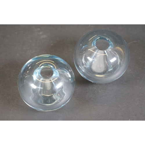 Group of five Holmegaard glass vases in various shape forms and sizes ...