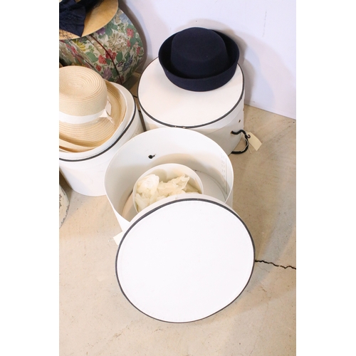 Assortment of designer hats to include Lock and Co, Sylvia Fletcher ...