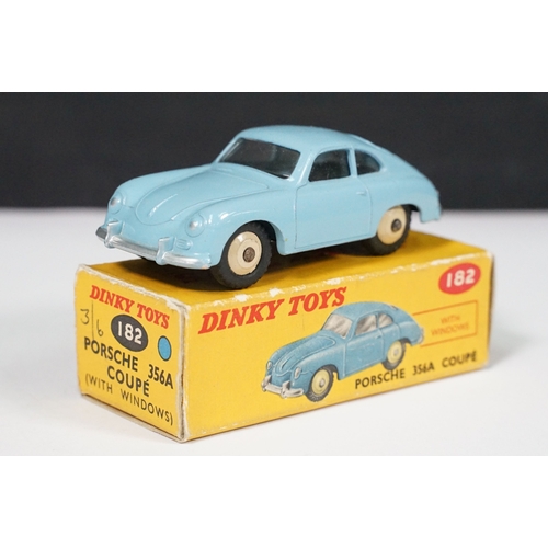 Boxed Dinky 182 Porsche 356A Coupe diecast model in pale blue body with ...