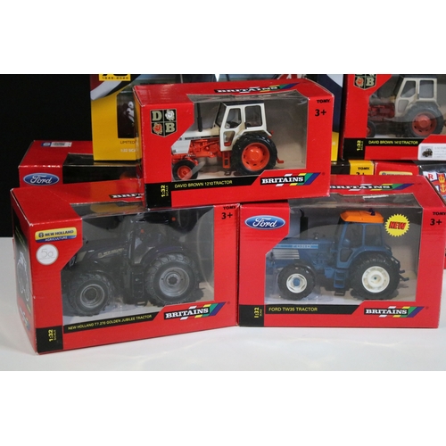 Nine boxed 1/32 Britains diecast tractor models to include code 3 ...