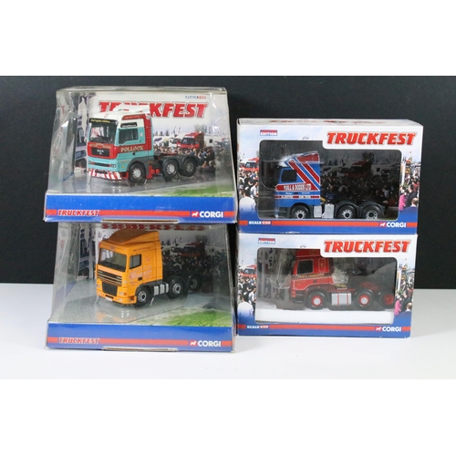 Six boxed 1/50 Corgi Truckfest diecast models to include CC13410 MAN ...