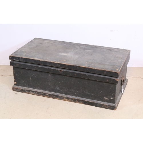 Large wooden tool chest with lift up segmented shelf compartments, H ...