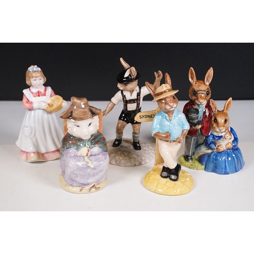 Collection of Royal Doulton and Royal Albert figures including Bunnykins