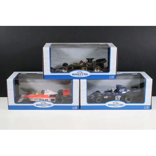 Three boxed 1/18 Model Car Group diecast F1 models to include MCG18612F ...