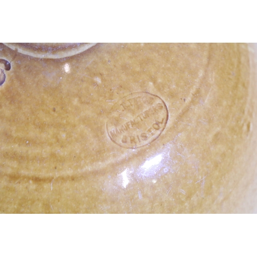 Large two tone stoneware flagon jar, H 50cm