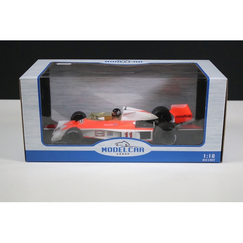 Three boxed 1/18 Model Car Group diecast F1 models to include MCG18612F ...