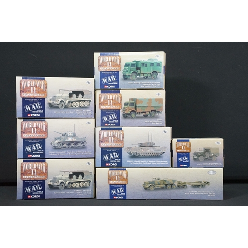 Eight 1/50 boxed Corgi World War II Collection 'War' Collection to ...