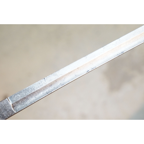 Victorian Naval officers sword by J.Stone - Portsea, 79cm blade with ...