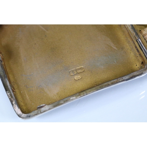 Group of early 20th Century silver cases to include a large cigarette ...