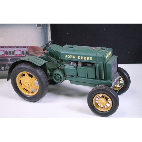 Collection of steam engine and related diecast and tin plate models to ...
