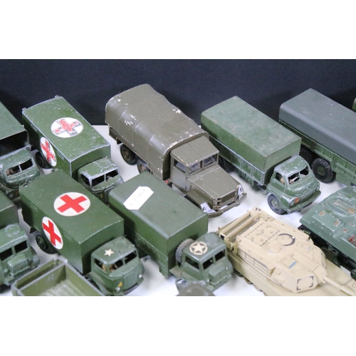 Around 60 mid 20th C play worn Dinky military diecast models to include ...