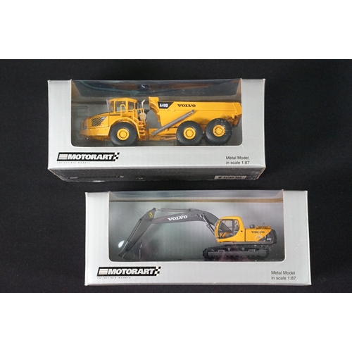 10 Boxed 1/50 MotorArt diecast models to include 100058 Kalmar, Rottne ...