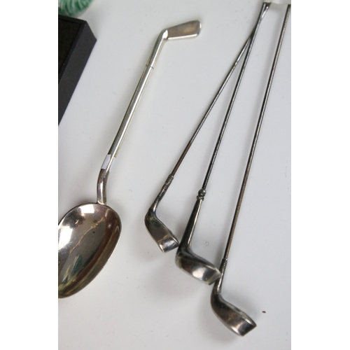 Golf related items to include a Charles Horner silver golf club hat pin ...