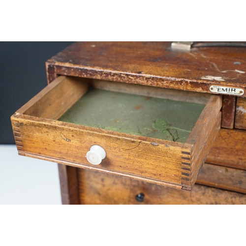 Antique Emir, London wooden 5 drawer engineers chest, or toolmakers ...