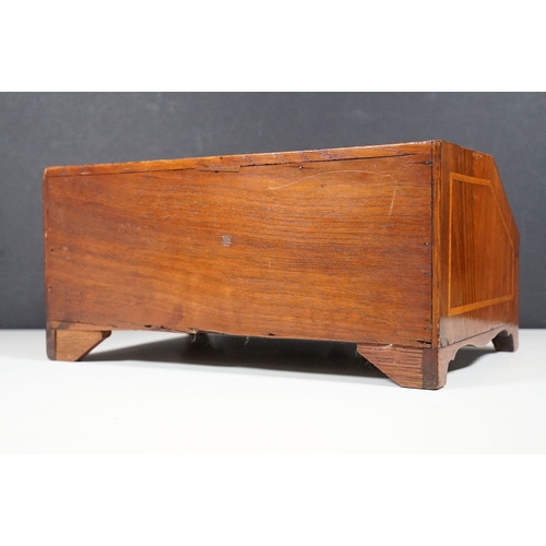 19th century burr walnut writing bureau box with slope front and fold ...