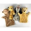 Sooty and Sweep hand puppets, together with a monkey hand puppet and a ...