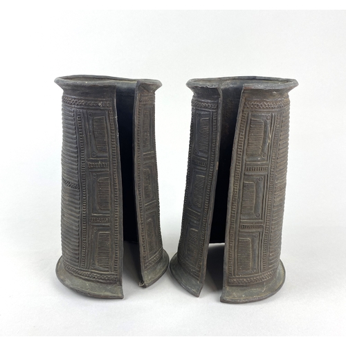 A pair of Africa tribal cuffs / armlets, probably Benin, being of heavy ...