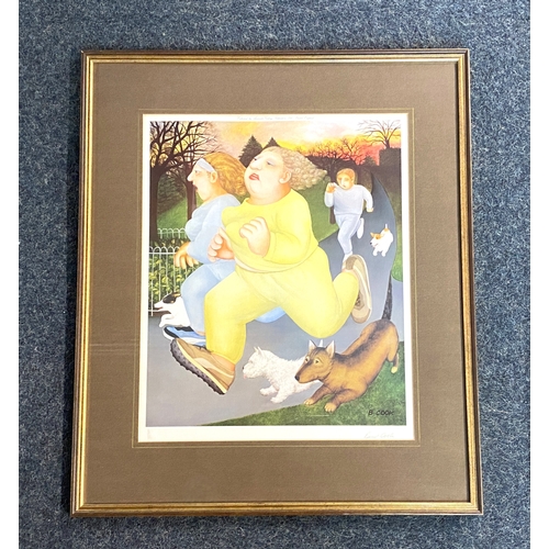 Beryl Cook (British, 1926 - 2008), 'Joggers on the Hoe' print, bearing ...