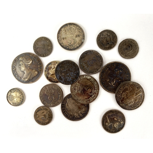 Sixteen silver Maundy coins to include five Charles II, two William and ...