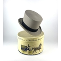 A vintage Bates of London grey top hat, labelled to interior 'Bates ...