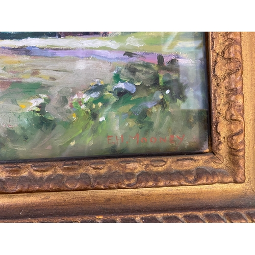 Edward Hartley Mooney (1878-1938), white painted cottages in a ...