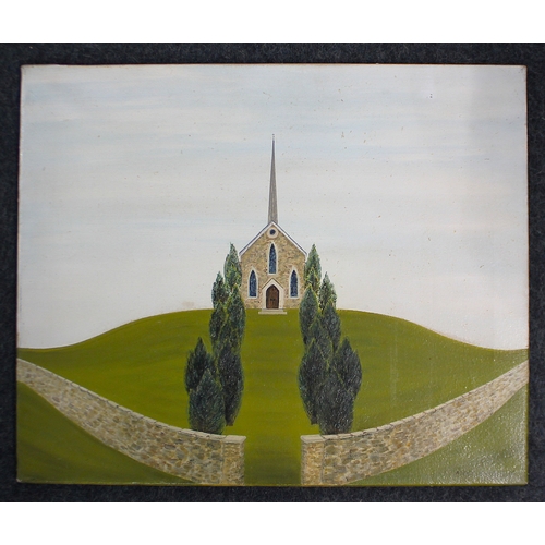 Mark Baring (British, 1919 - 1999), Church within a walled landscape ...