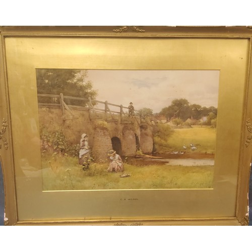 Charles Edward Wilson (1854-1941), Picking Riverbank Wild Flowers ...