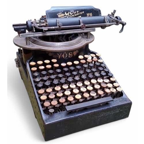 A Yost No.10 light running typewriter, serial no.95217