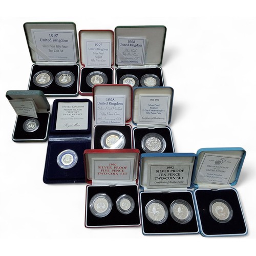 Royal Mint Silver Proof 1997 Fifty Pence Two-Coin Set, COA, fitted ...