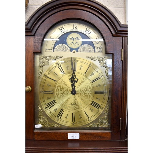 A 'Fenclocks' (Suffolk) reproduction longcase clock with moon-phase ...