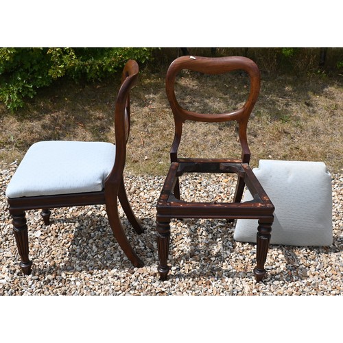 A set of six heavy quality Regency mahogany framed dining side chairs ...