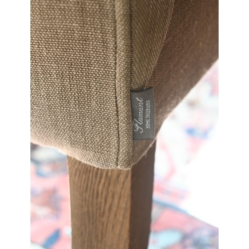 Five Flamant 'Dalya' birch framed dining chairs in off-white linen ...