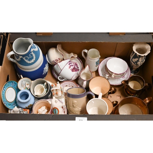 Various Victorian and later decororative ceramics including lustre ware ...