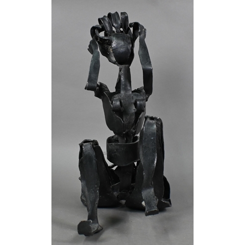 Rachel Reckitt (1908-1995), a wrought iron female figure, kneeling face ...