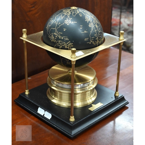 A boxed Royal Geographical Society World Clock (1980), 27 cm high
