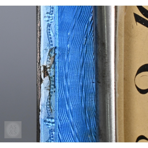 An Art Deco silver and basse-taille enamel strut-clock, the Swiss ...