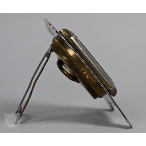 An Art Deco silver and basse-taille enamel strut-clock, the Swiss ...