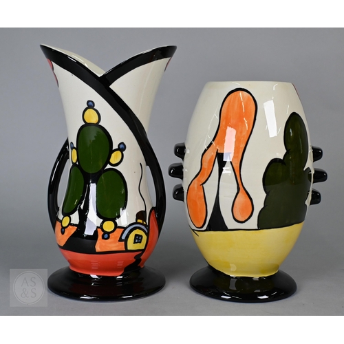 Lorna Bailey ceramics: Three various vases and a jug with brightly ...