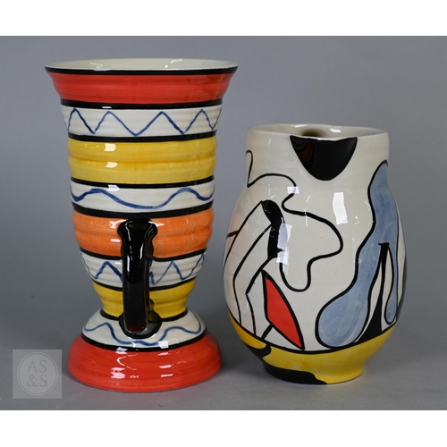Lorna Bailey ceramics: Three various vases and a jug with brightly ...