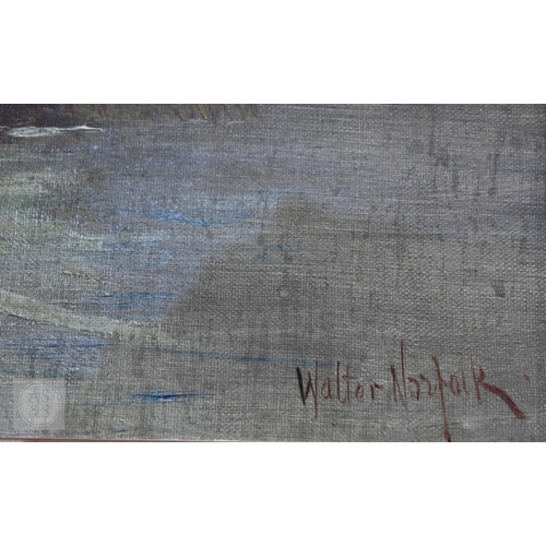 Walter Norfolk - Shepherd and flock on a country lane, oil on canvas ...