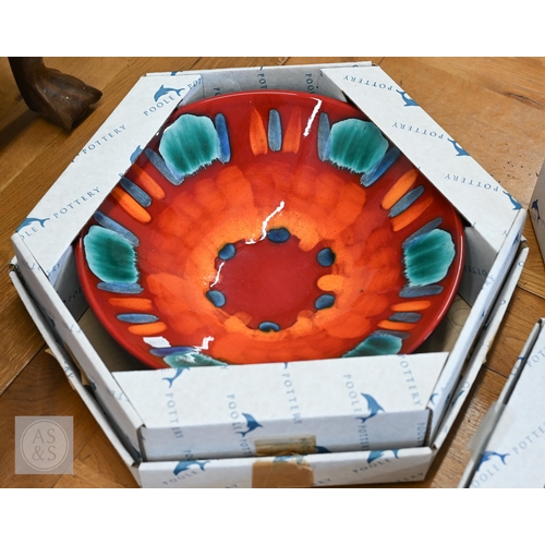 A large Poole Pottery 'Volcano' dish, 42 cm, to/w a 33 cm example and a ...