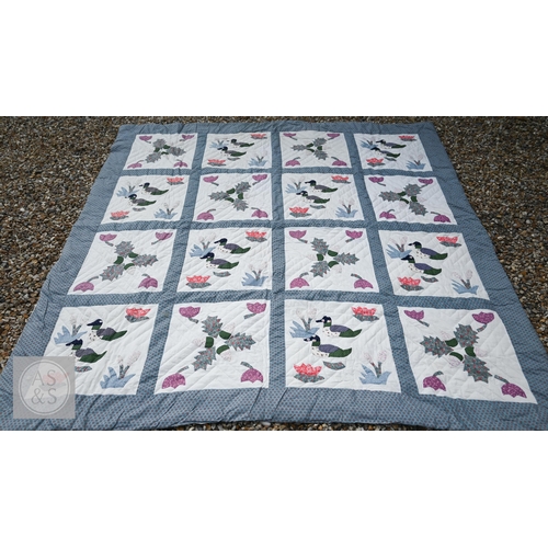 Three patchwork bed covers, approx 180 x 180 cm (30