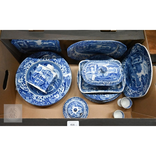 Two boxes of Victorian and later Copeland Spode Italian pattern ...